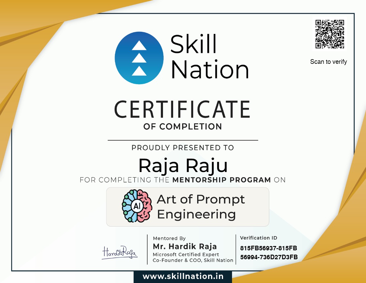 Your Certificate – Skill Nation