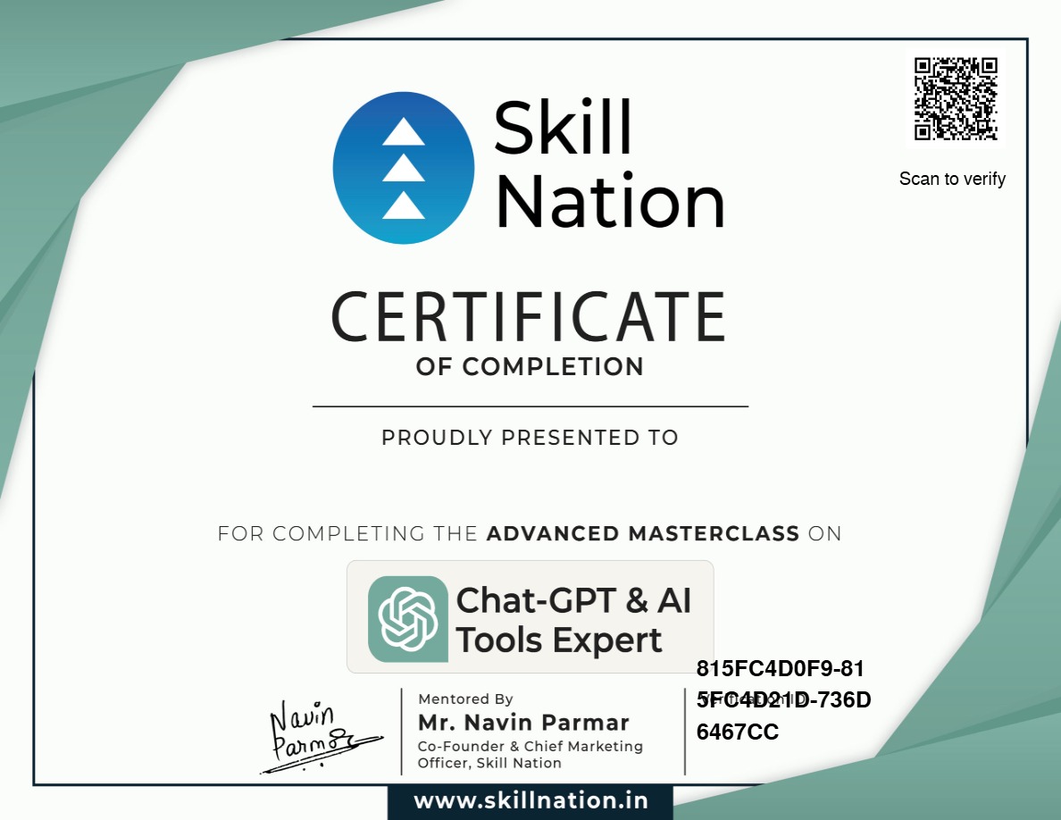 Your Certificate – Skill Nation