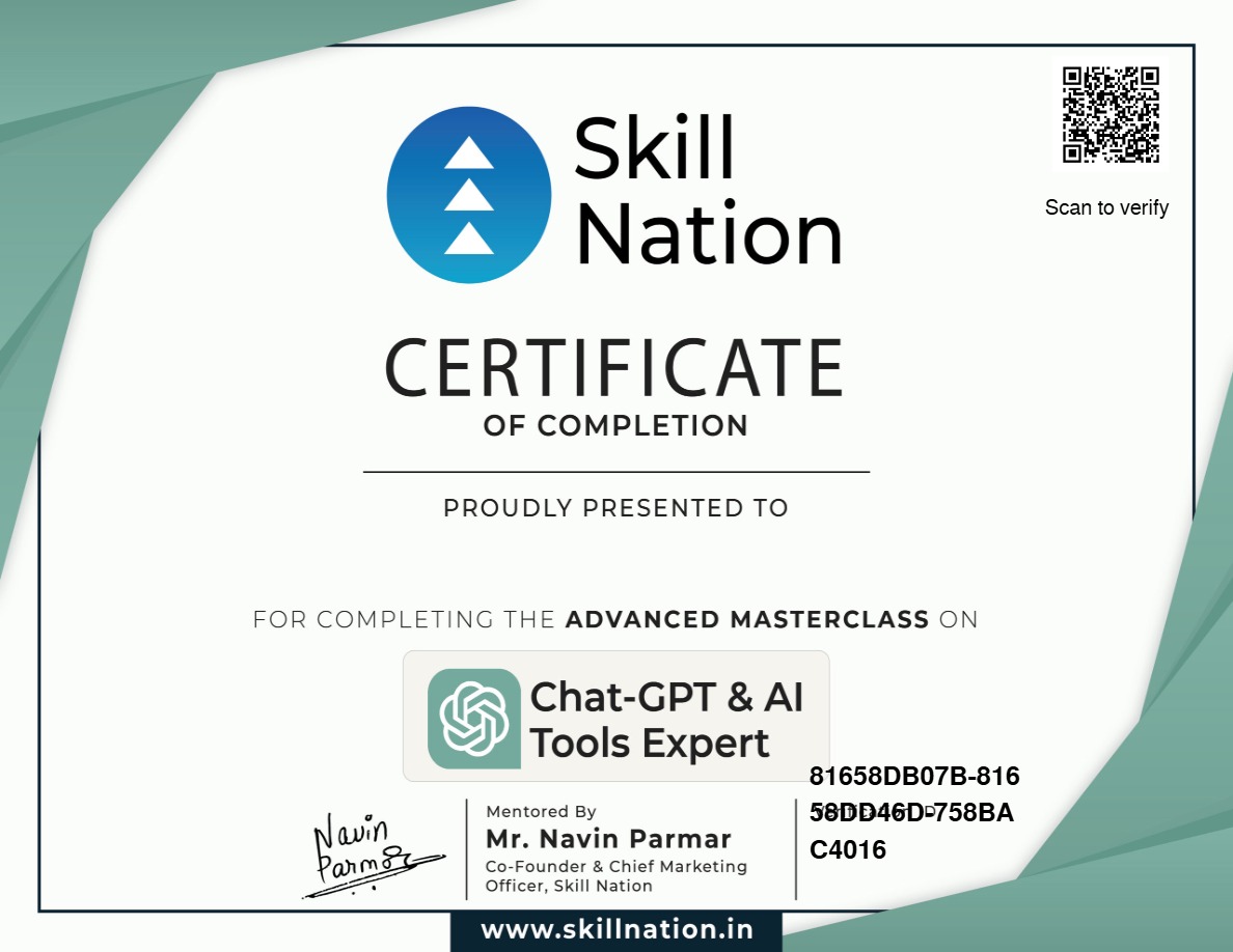 Your Certificate – Skill Nation