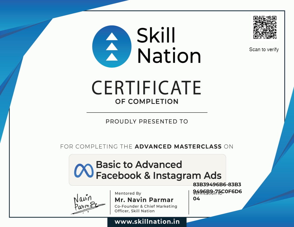 Your Certificate – Skill Nation