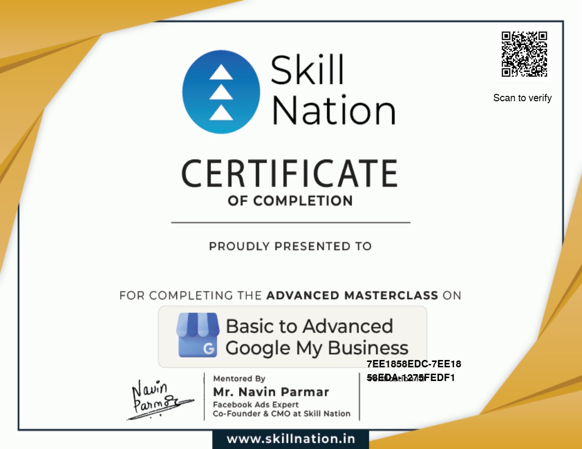 Your Certificate – Skill Nation