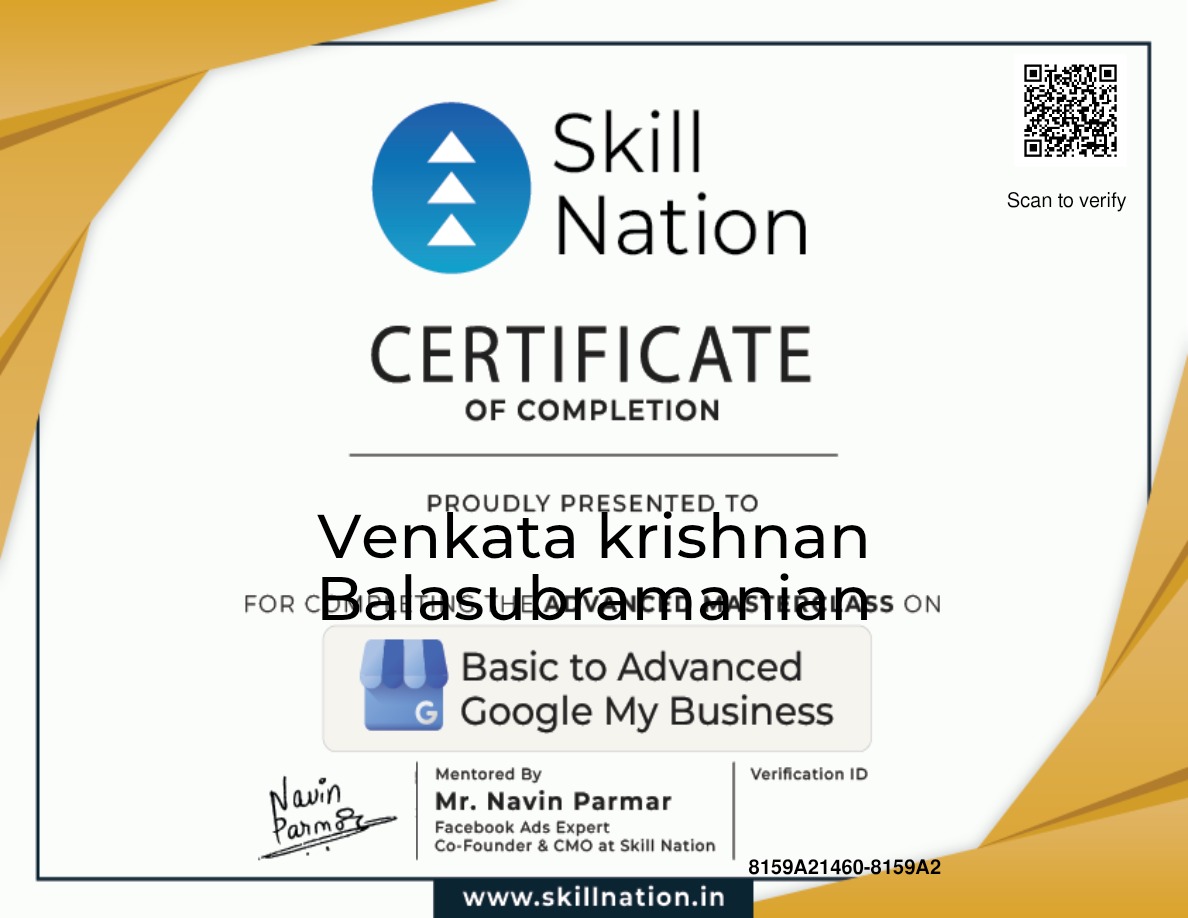 Your Certificate – Skill Nation