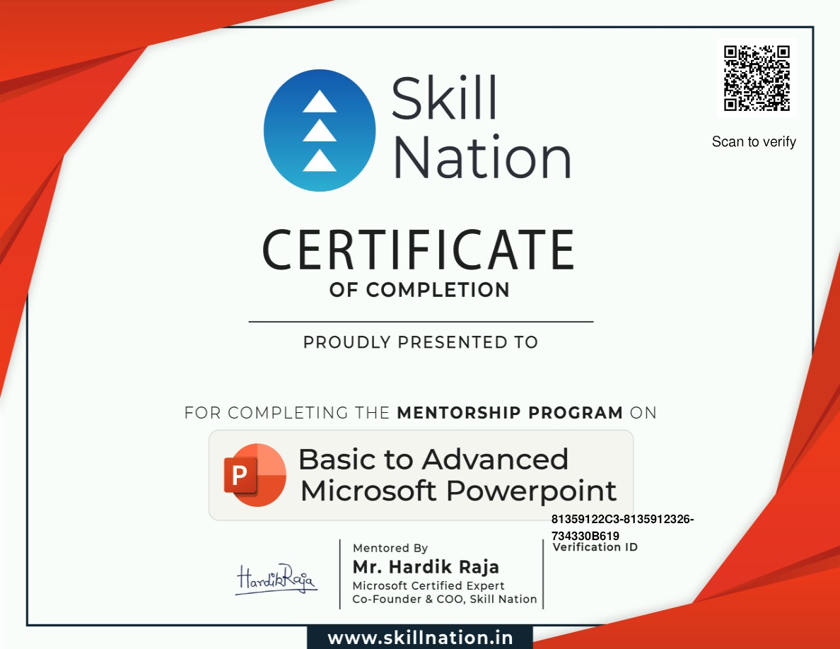 Your Certificate – Skill Nation