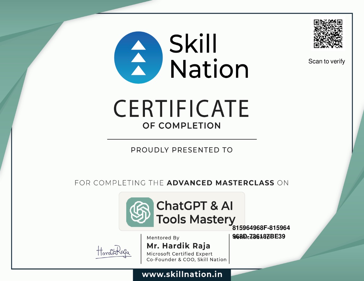 Your Certificate – Skill Nation
