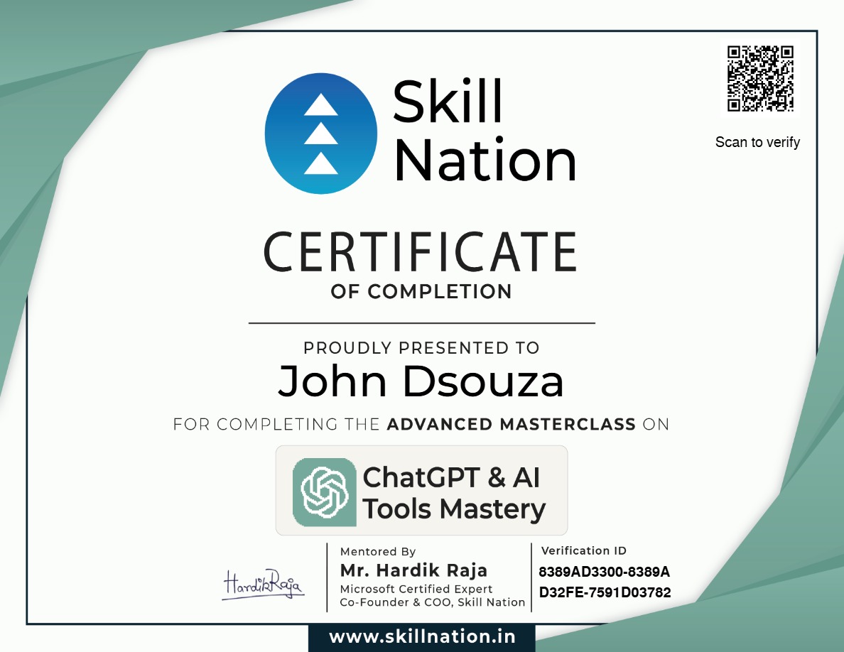 Your Certificate – Skill Nation
