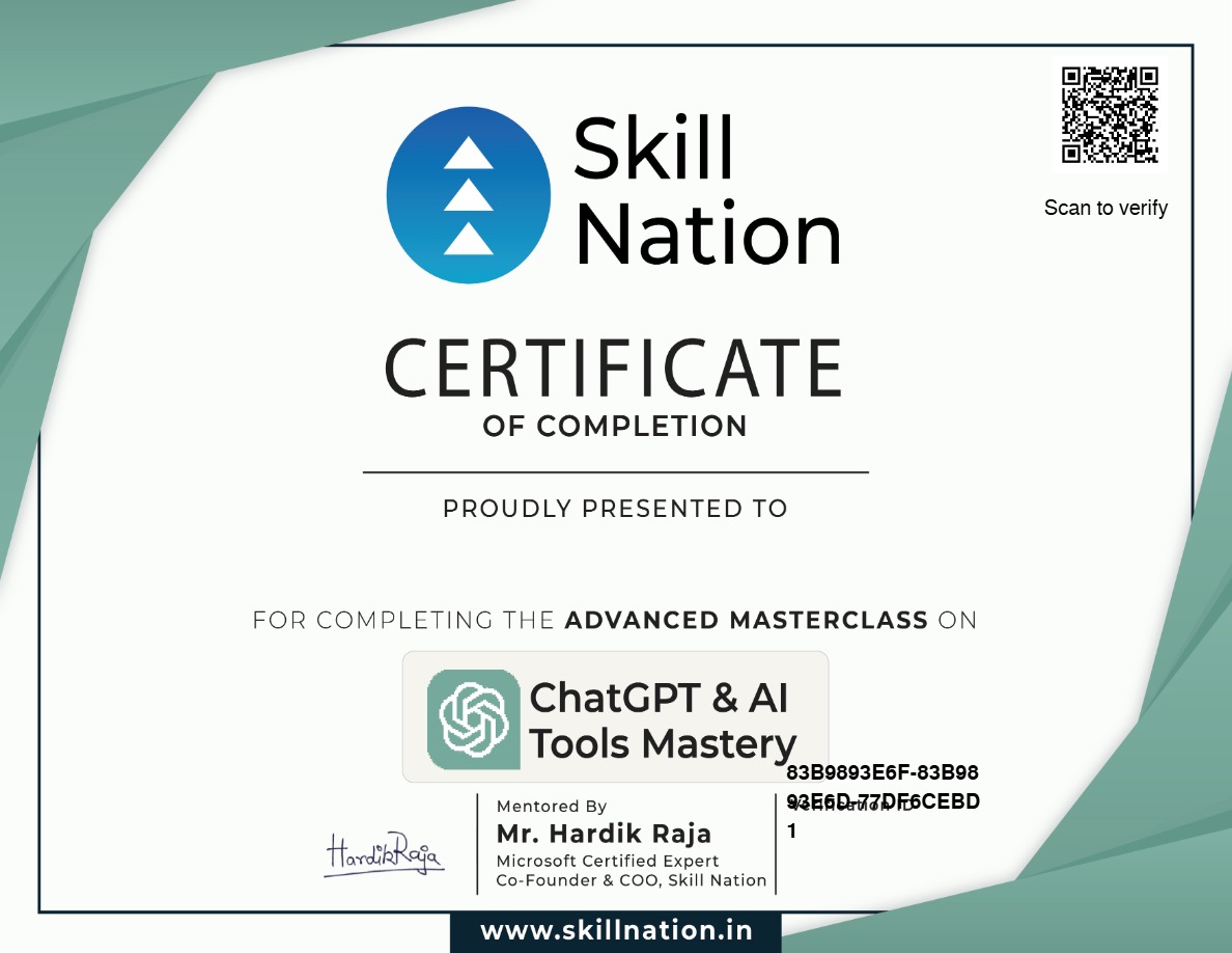 Your Certificate – Skill Nation