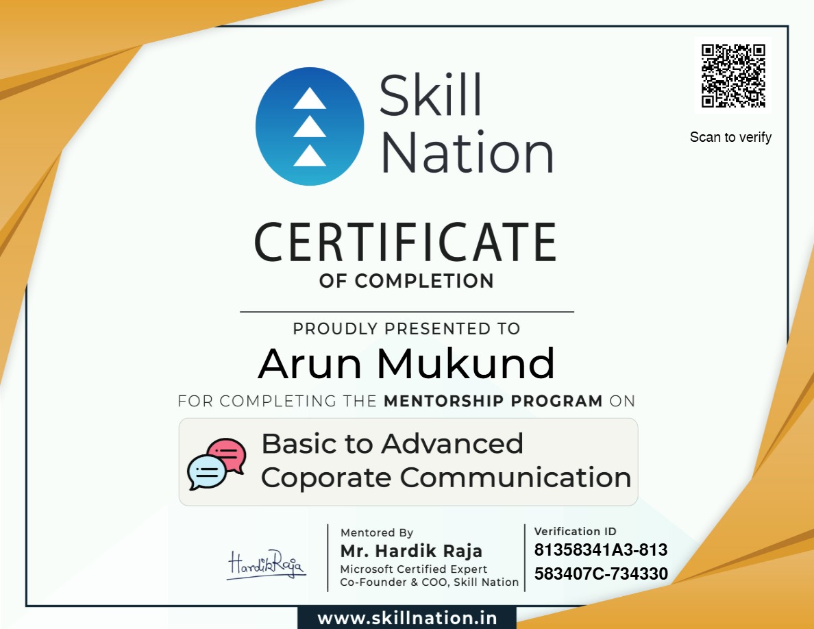 Your Certificate – Skill Nation