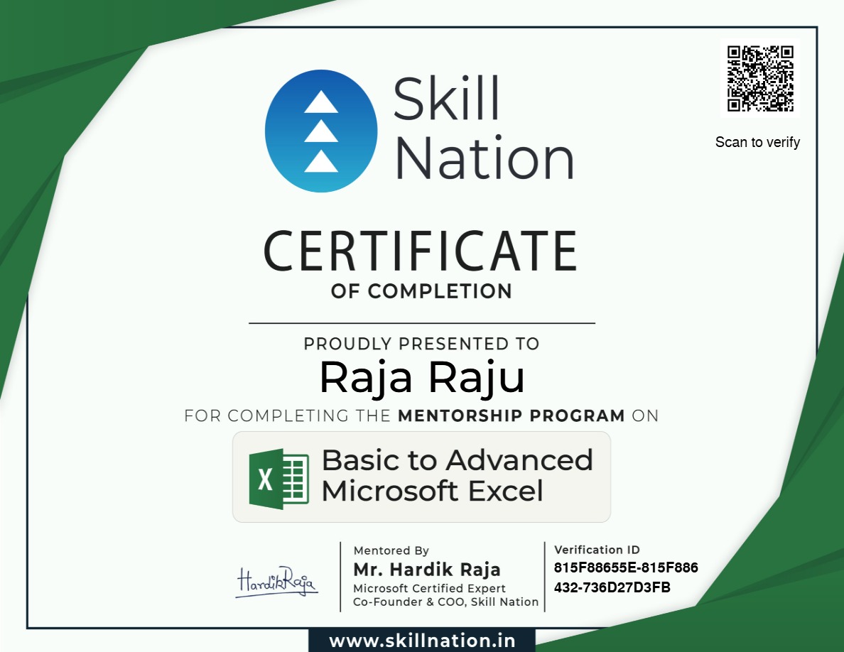Your Certificate – Skill Nation