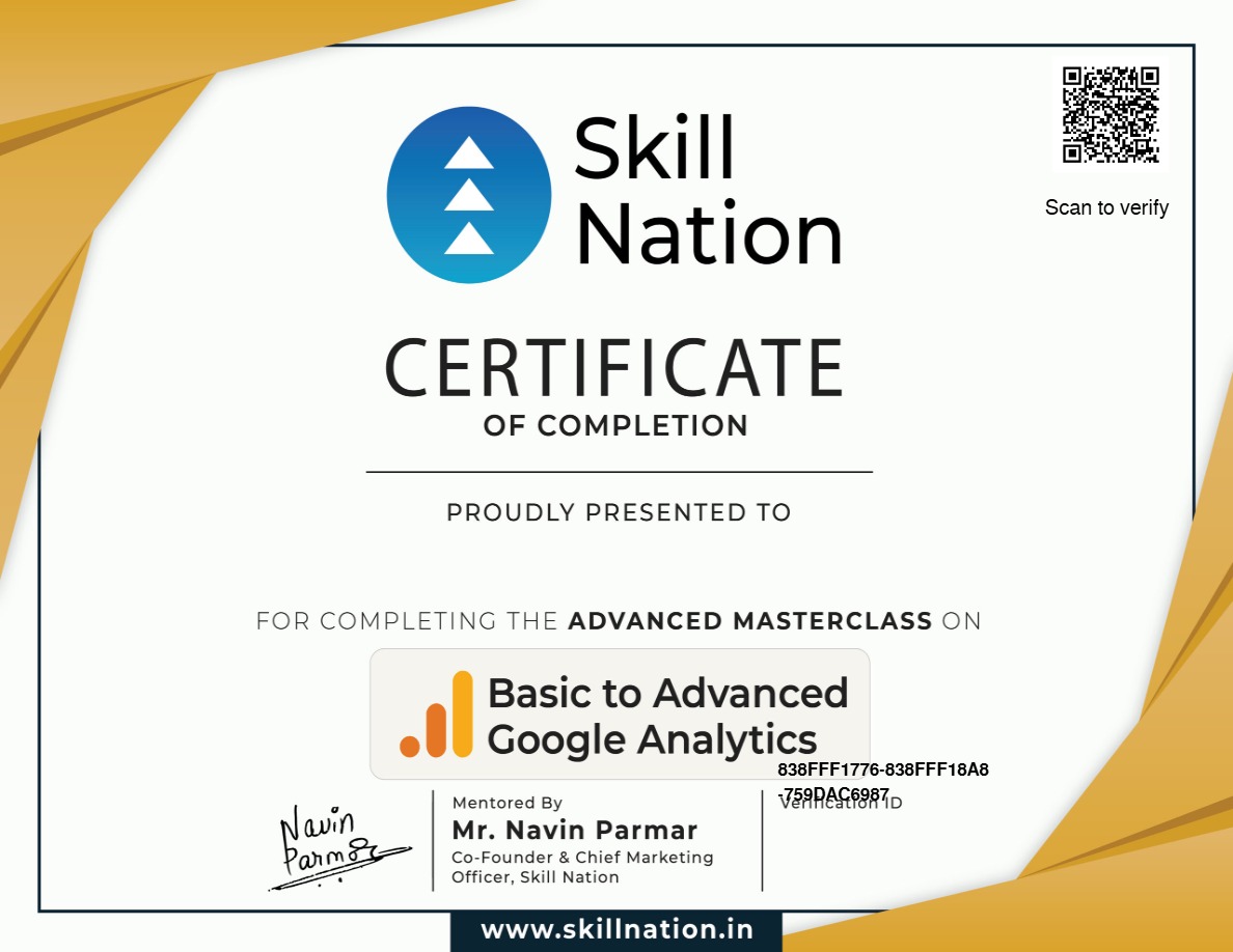 Your Certificate – Skill Nation