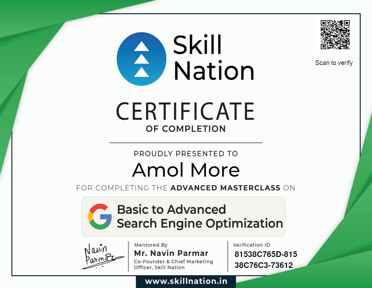 Your Certificate – Skill Nation