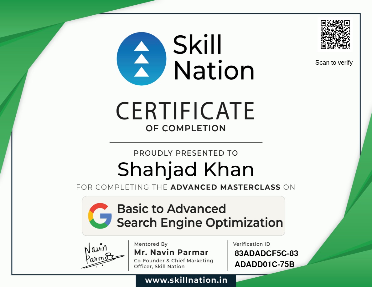 Your Certificate – Skill Nation