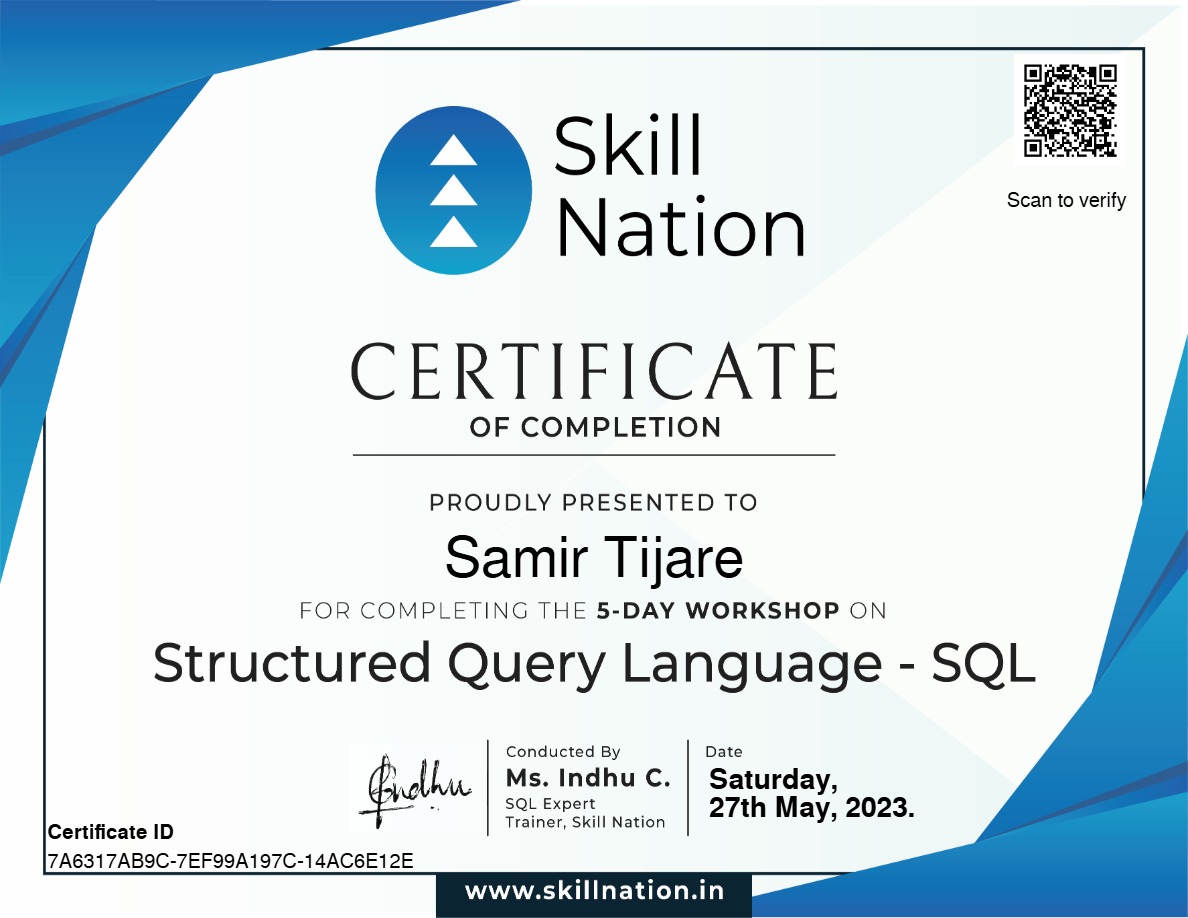 Your Certificate – Skill Nation