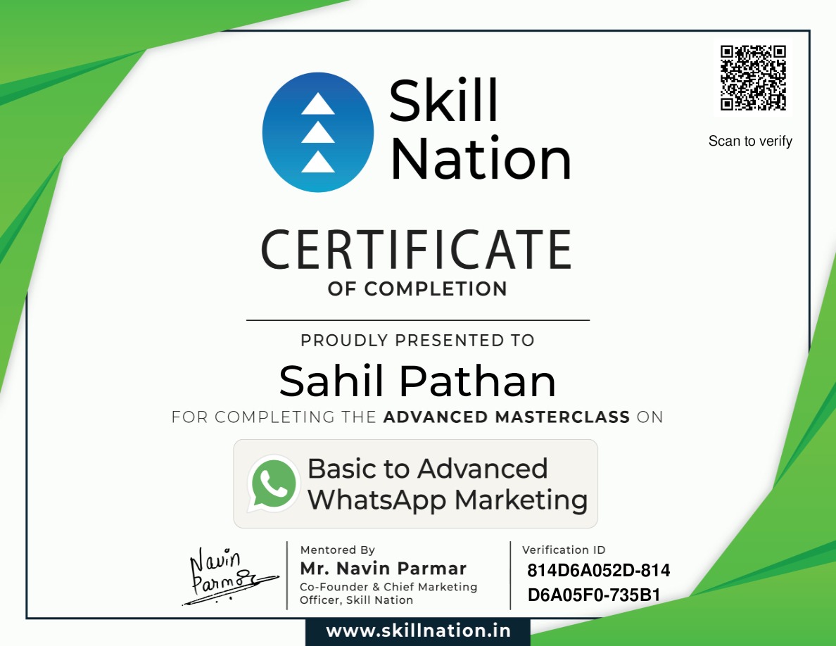 Your Certificate – Skill Nation