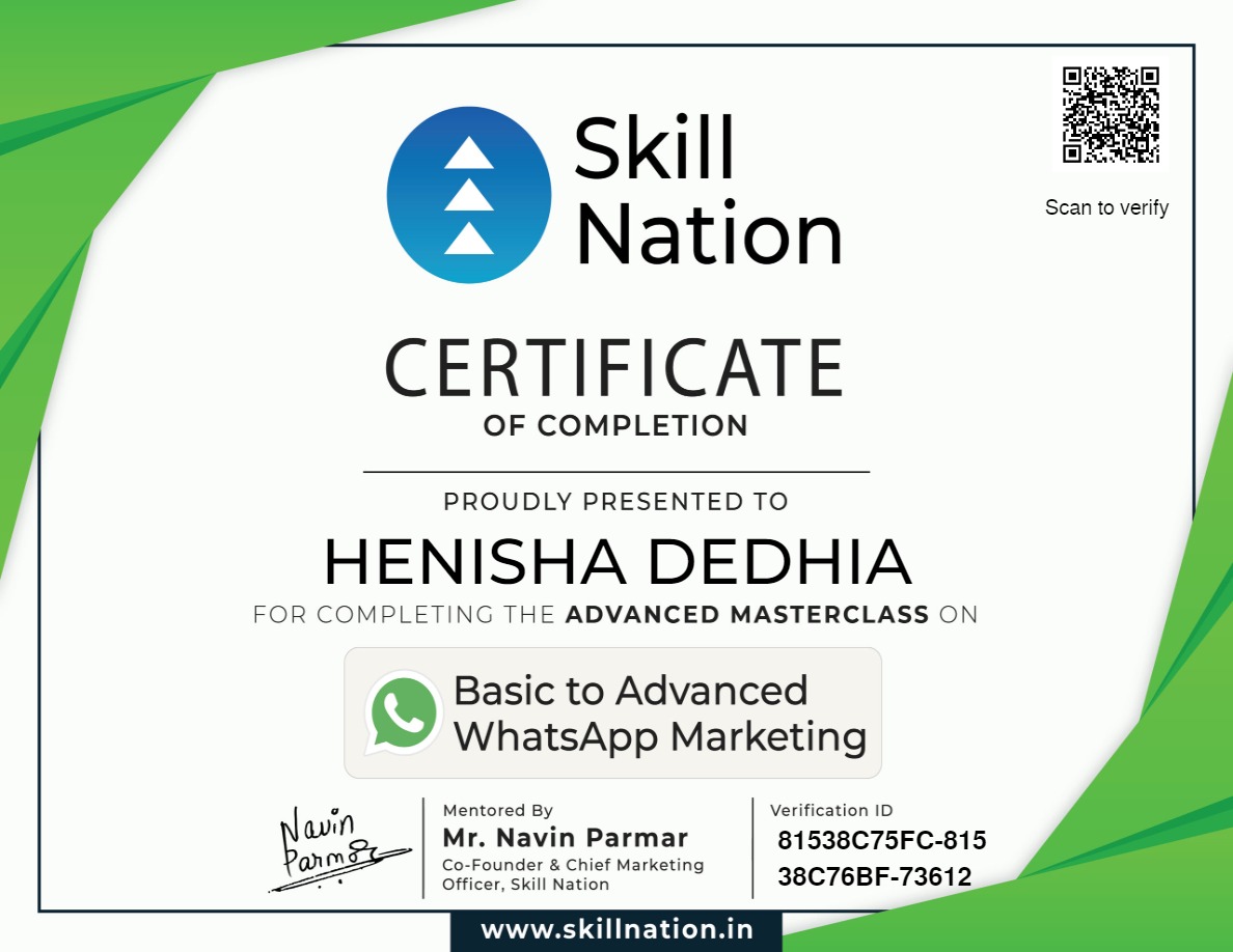 Your Certificate – Skill Nation