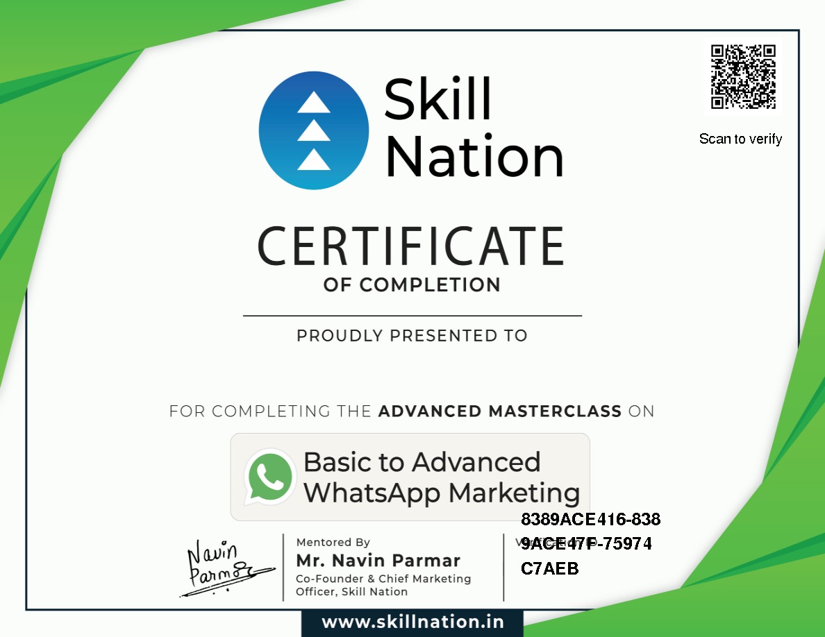 Your Certificate – Skill Nation