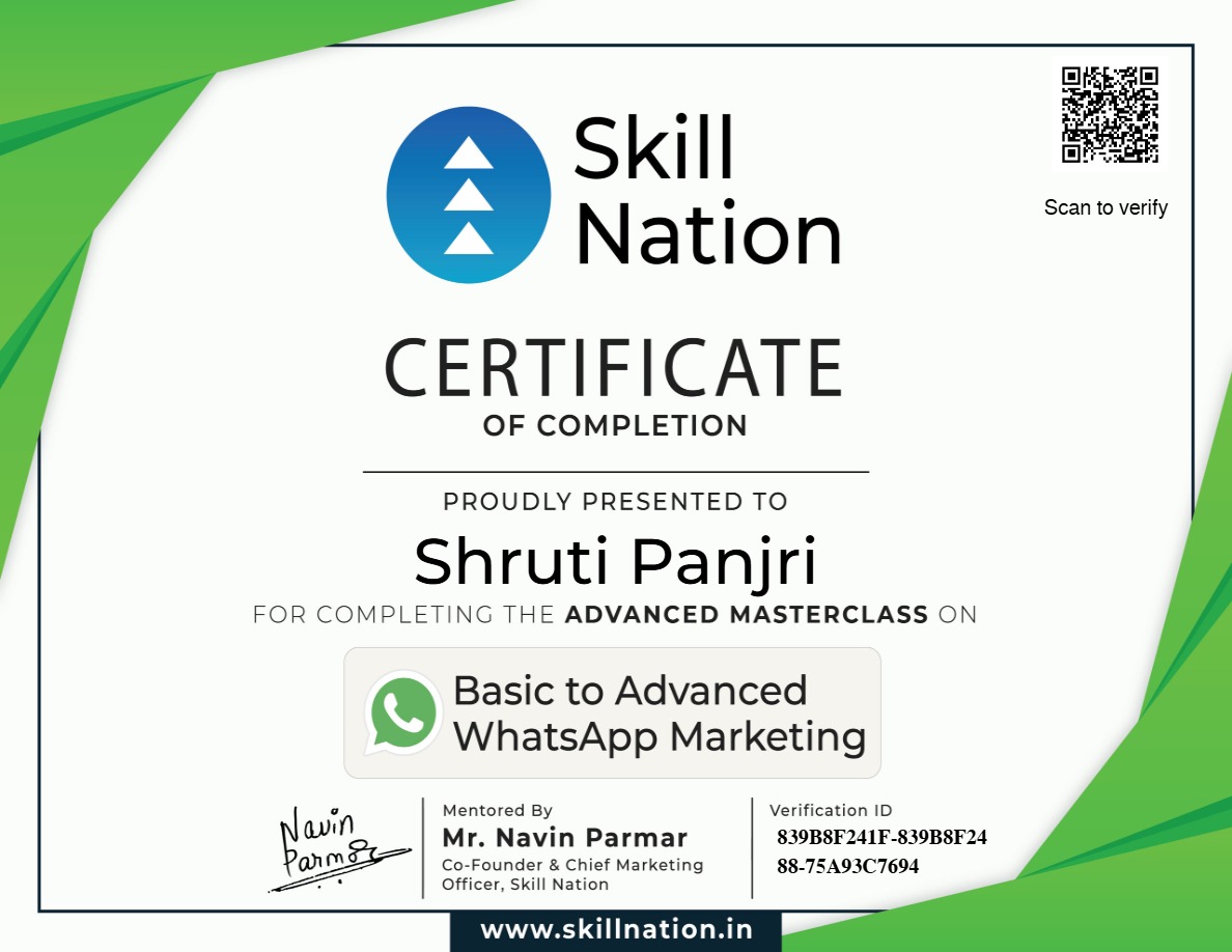 Your Certificate – Skill Nation
